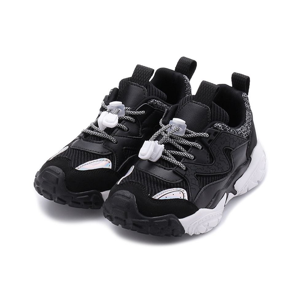 TE TE 束帶運動鞋 黑 中大童鞋 - 鞋全家福